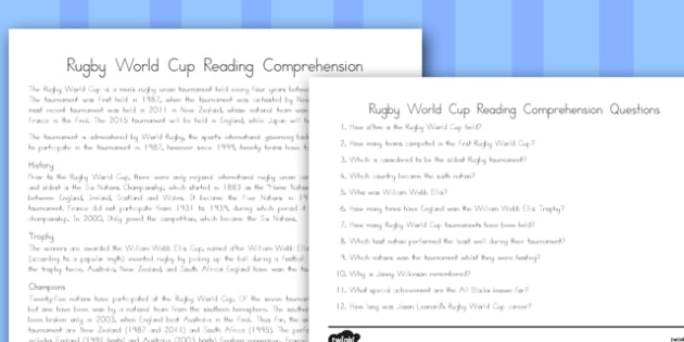 Australia Rugby World Cup Reading Comprehension - australia