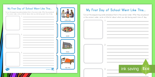 My First Day of School Went Like This Worksheet - Twinkl USA