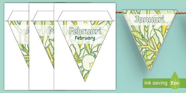 Months of the Year Bunting Indonesian (teacher made)