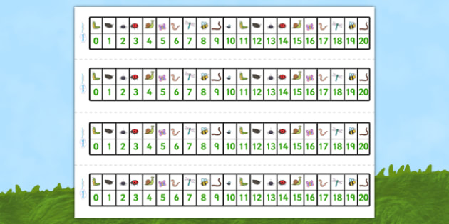 FREE! - Minibeasts Number Track (1-20) - Maths, Math, number track, farm