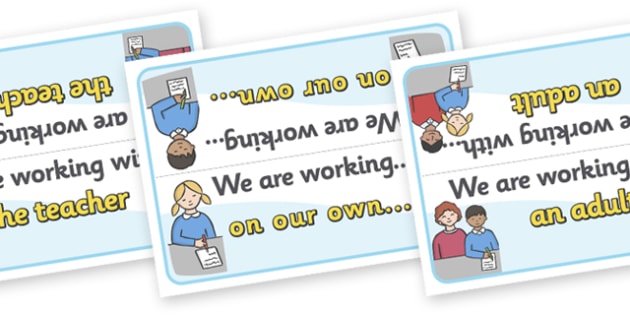 FREE! - 👉 'Working With' Table Signs (teacher made)
