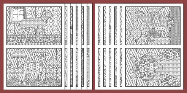Chinese New Year Mindfulness Colouring Cards