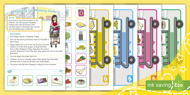 * NEW * Grocery Shop Memory Game (teacher made)