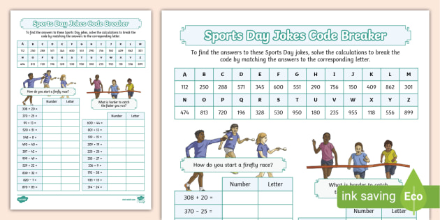 👉 Year 3 Sports Day Code Breaker Activity - Maths - KS2