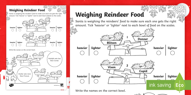 👉 Weighing Reindeer Food Activity (creat de profesori)