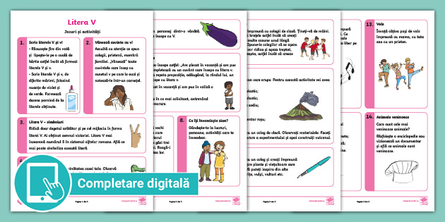 Litera V – Jocuri și activități (teacher made)
