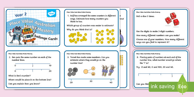 Year 2 Place Value Australian Maths Mastery Challenge Cards