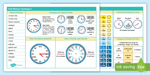 Time Revision Summary 2 (teacher made)