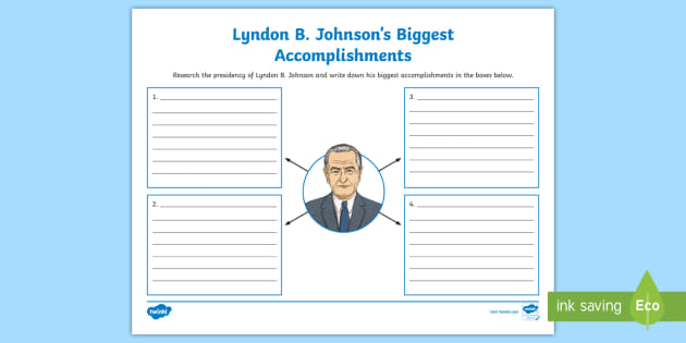 Lyndon B. Johnson's Biggest Accomplishments Worksheet / Worksheet