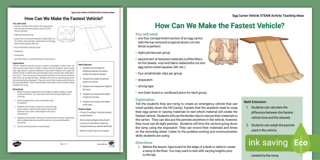 Egg Carton Vehicle STEAM Activity
