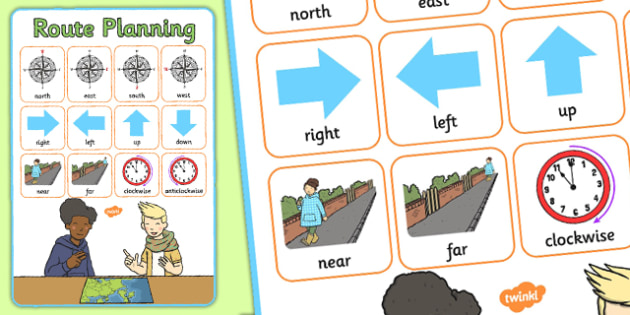 Route Planning Word Grid A4 (teacher made)