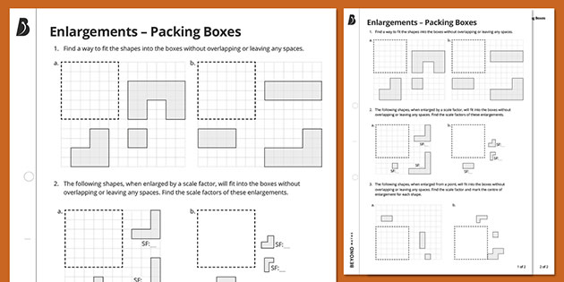 👉 Enlargement - Box Packing (teacher made)
