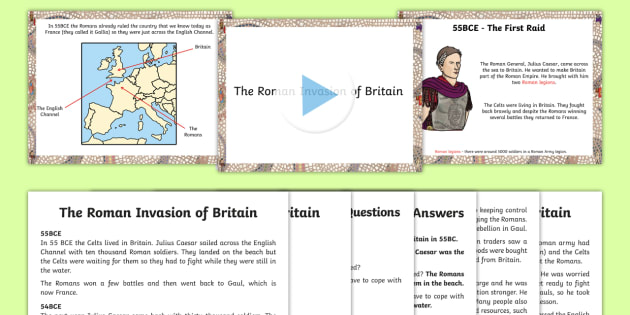 The Roman Invasion of Britain Lesson Teaching Pack PowerPoint