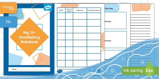 11 Plus Vocabulary Notebook | Tutoring Resources