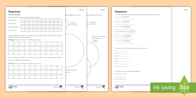 Sequences: Additional Resources Activity Pack (teacher made)