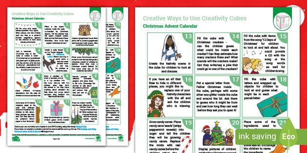 EYFS Creative Ideas for Curiosity Cubes: Christmas Advent Calendar