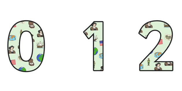 FREE! - Christopher Columbus Themed A4 Display Numbers
