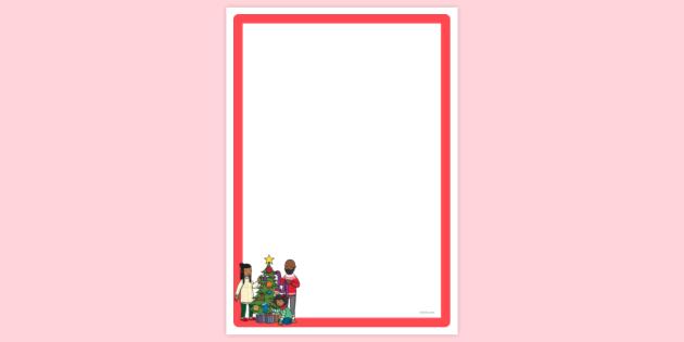 FREE! - Simple Blank December Page Border | Page Borders | Twinkl