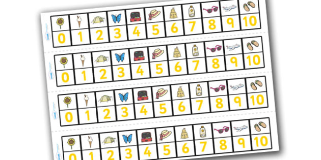 Summer Number Track (1-10) (teacher made)