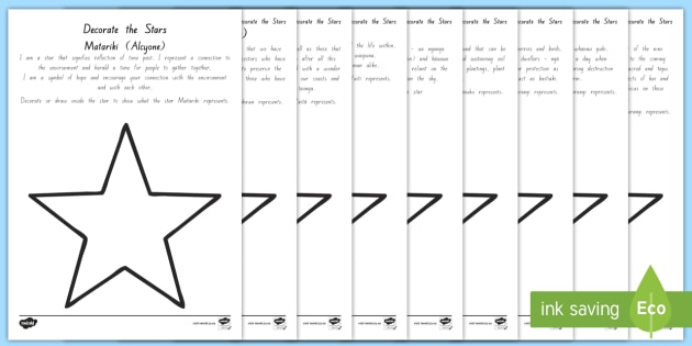 Decorate the Nine Stars Worksheets