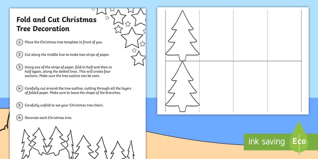 Fold and Cut Christmas Tree Decoration