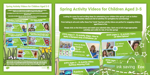 Spring Activity Videos and ideas for Kids | EYFS 3-5Spring Activity Videos