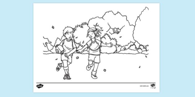 Rugby Scene Colouring Sheet | Colouring Pages