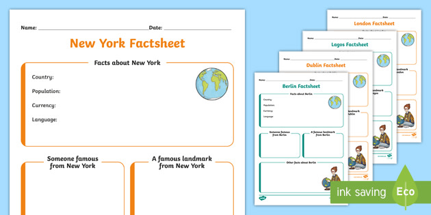 Major Cities Factsheet Writing Template, Major Cities, Cities