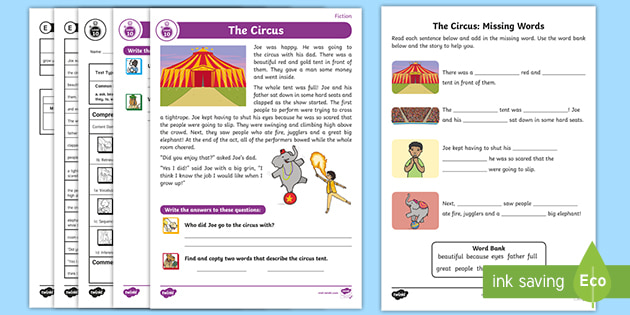 Level 10: 'The Circus' 60-Second Reading Intervention Pack