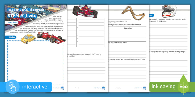 Rubber Band Racetrack STEM Activity | Force and Materials