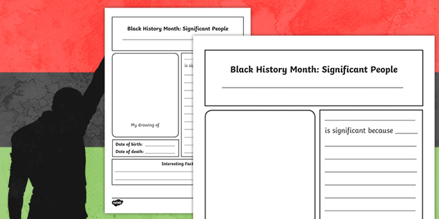 Black History Month Significant Individuals Writing Frame - past