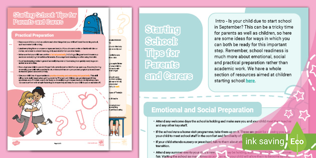 Starting School: Top Tips and Advice for Parents