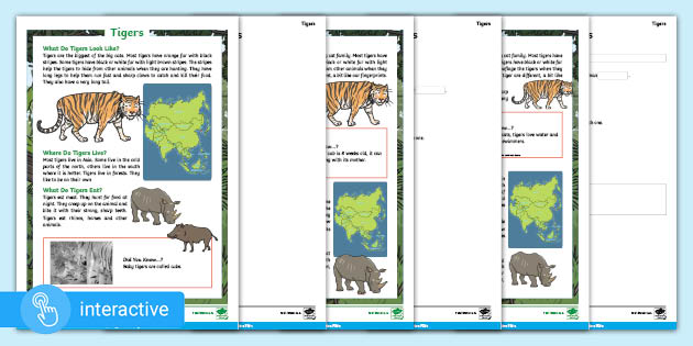 * NEW * About Tigers Interactive Differentiated Reading Comprehension