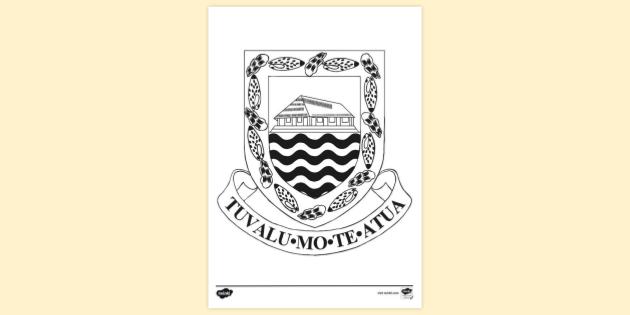 FREE! - Tuvalu Coat of Arms Colouring | Colouring Sheets