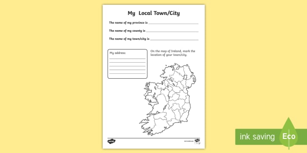 My Local Town/City Write Up Worksheet / Worksheet