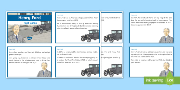 Henry Ford Fact Cards