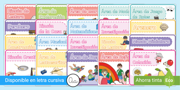 Letreros: Señalización áreas del salón (Teacher-Made)