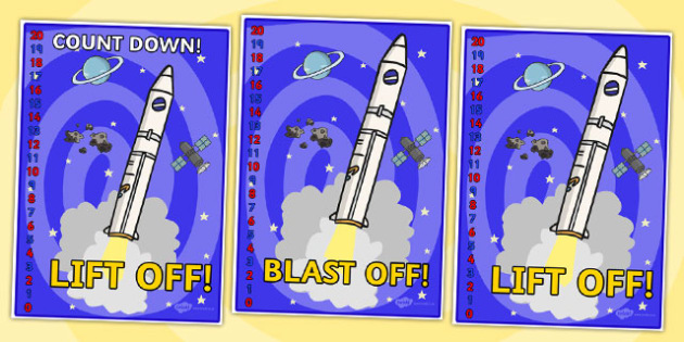 Space Rocket Countdown Display Posters 20-0