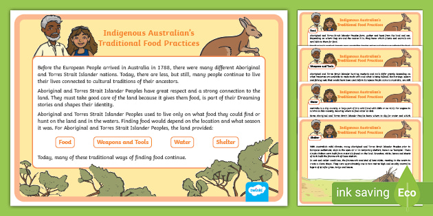 Indigenous Australian's Traditional Food Practices Posters