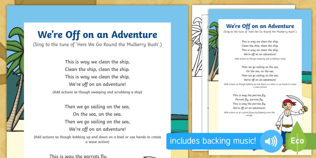We're Off on an Adventure Song (teacher made)