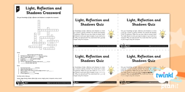 Science: Light Year 3 Unit Home Learning Tasks