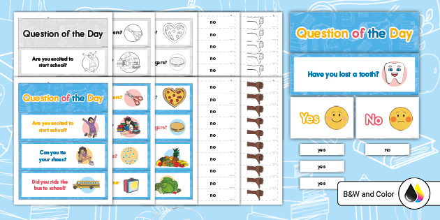 Back to School Question of the Day Cards (teacher made)