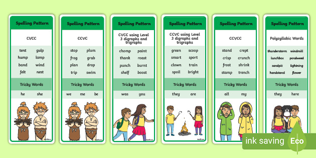 Spelling Bookmarks Level 4