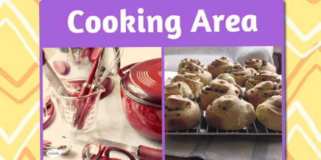 FREE! - 👉 Cooking Area Photo Sign (teacher made)
