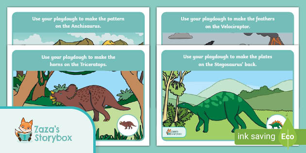 FREE! - Dinosaur Playdough Mats (teacher made)