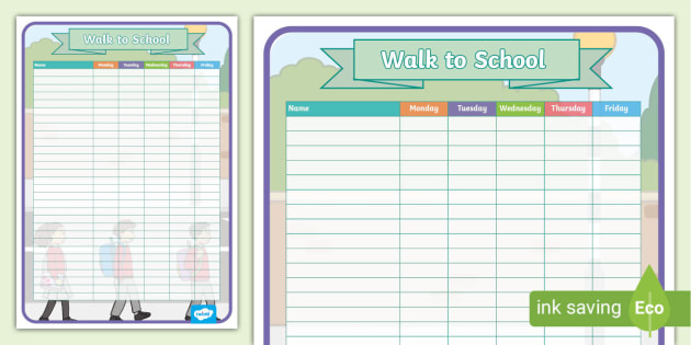 Walk to School Week Class Wall Chart (Teacher-Made) - Twinkl