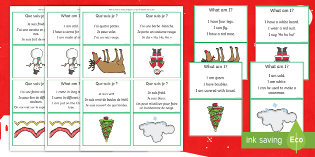 What Am I Christmas Guessing Game English/French