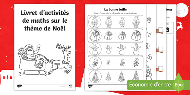 Livret de maths sur le thème de Noël (teacher made)