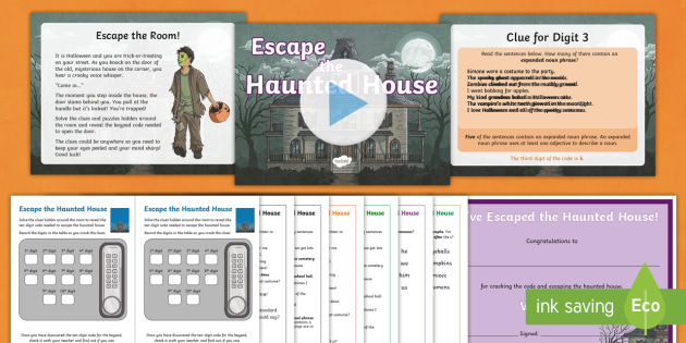 Year 4 English Escape the Haunted House Game (teacher made)
