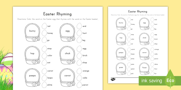 Easter Basket Rhyming Activity